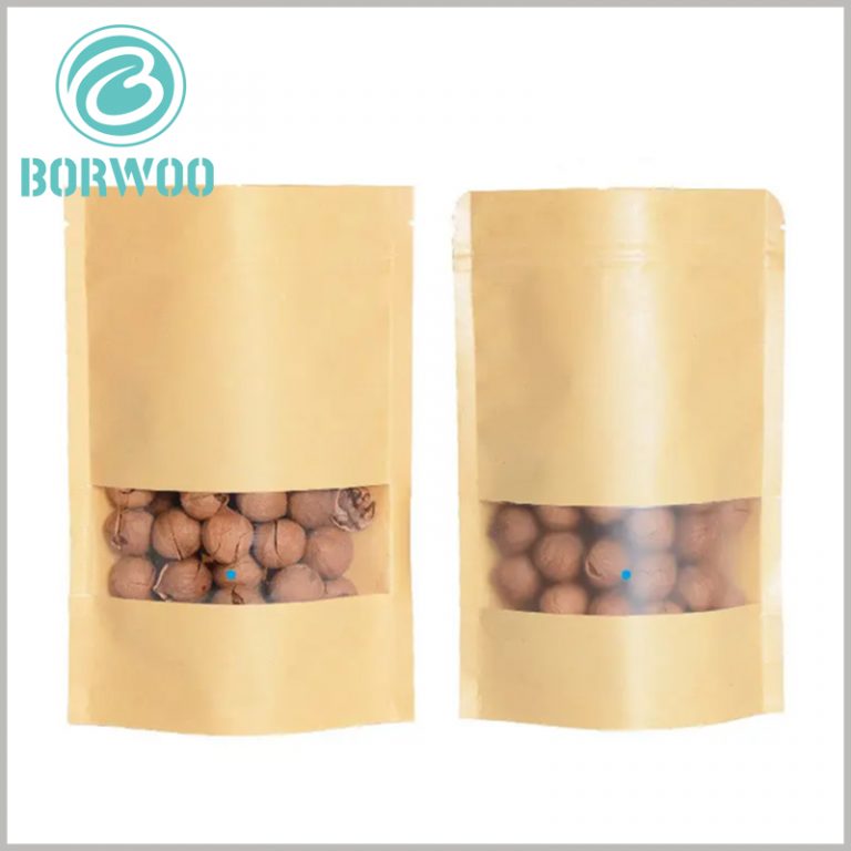 Brown kraft paper stand up pouch with window | Packaging manufacturer