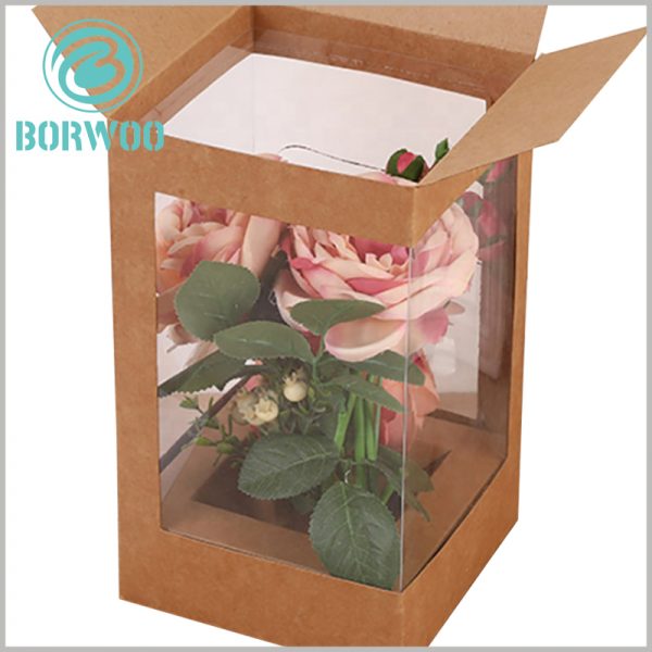 Kraft paper boxes with window | Flower packaging