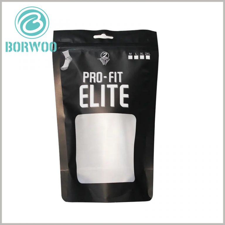 Matte black stand up pouch with window | Packaging manufacturer